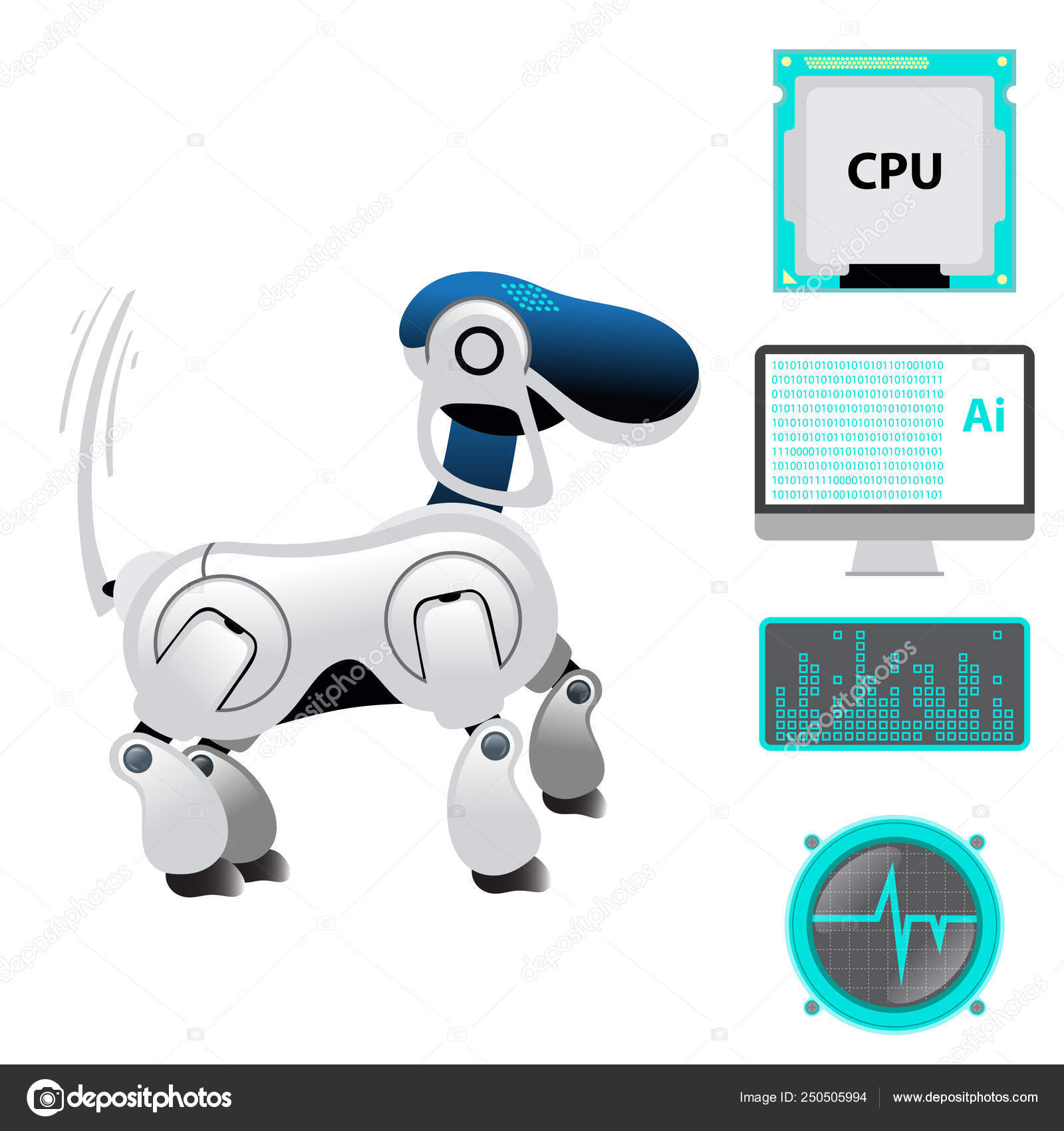 Dog Prototype Mechanized Animal Stock Vector Image by ©filkusto #250505994