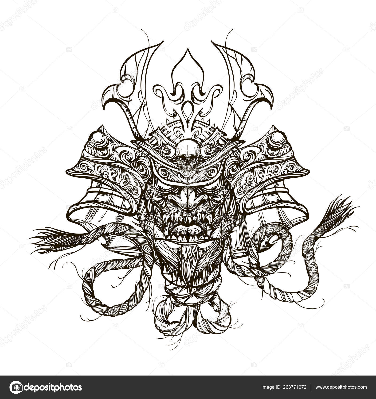 Japanese native mask. Stock Vector by ©filkusto 263771072