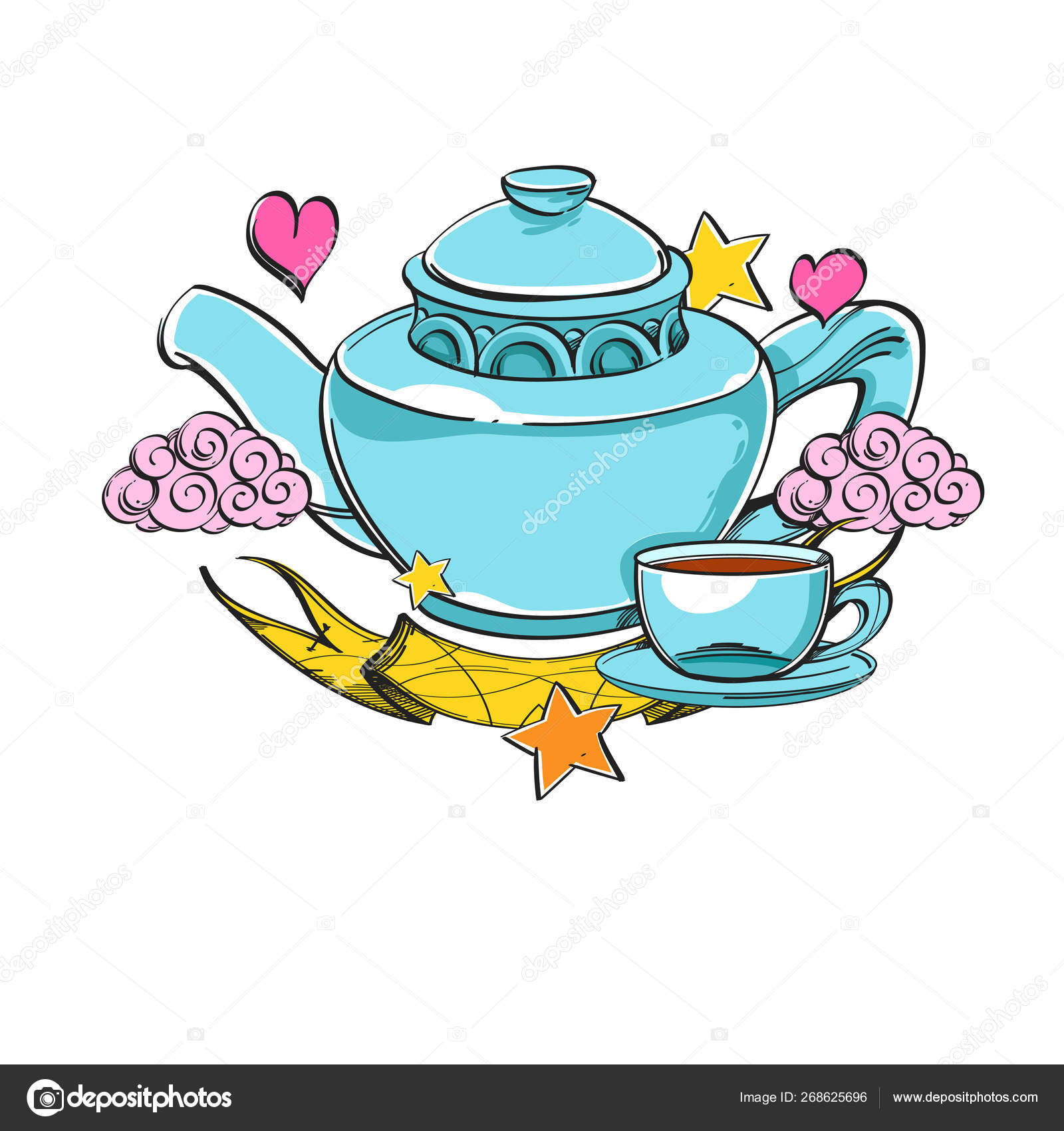 Alice In Wonderland Teapot Cartoon