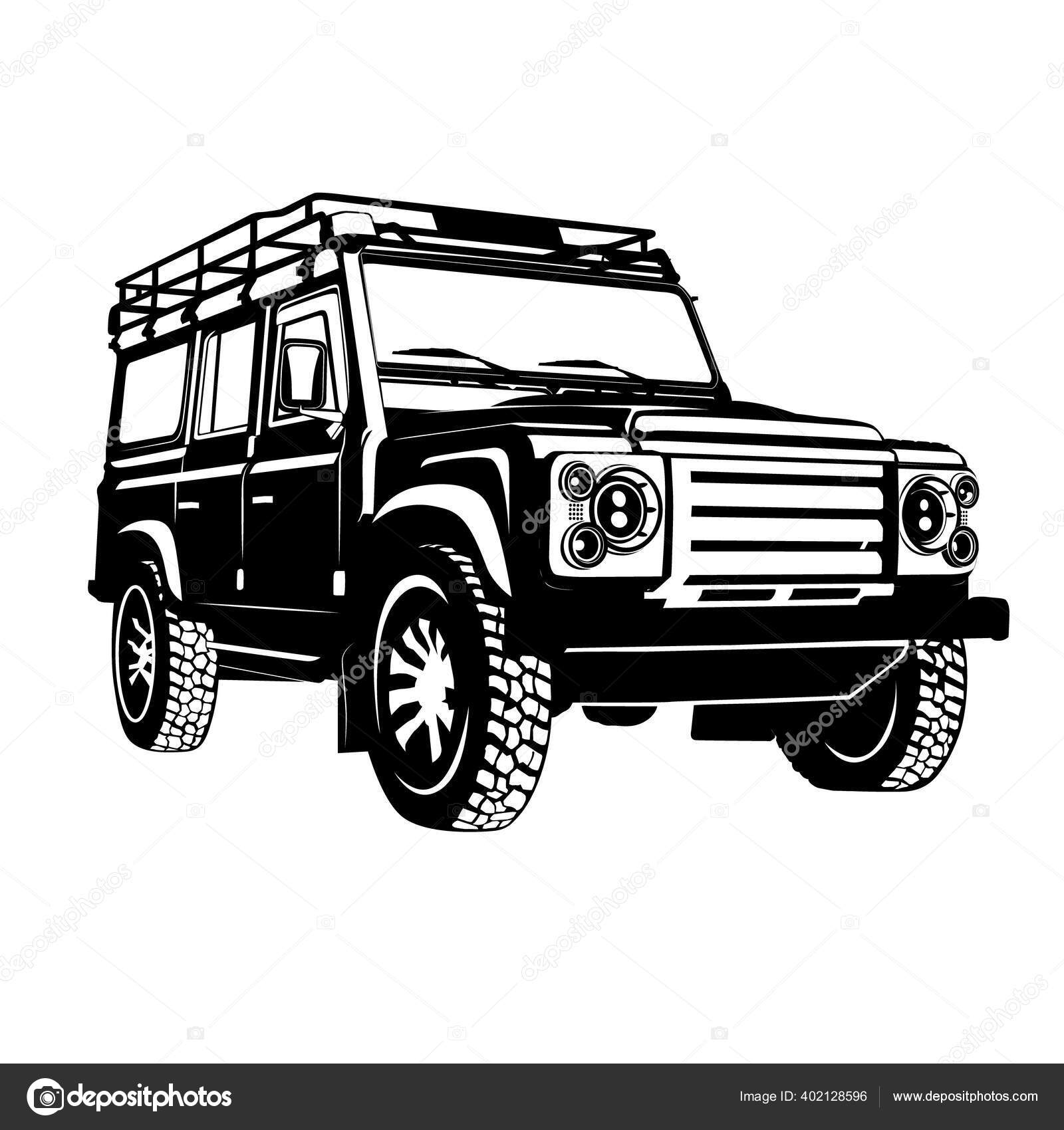 Amennyiben kellékek általánosít land rover defender 110 stock vector ...