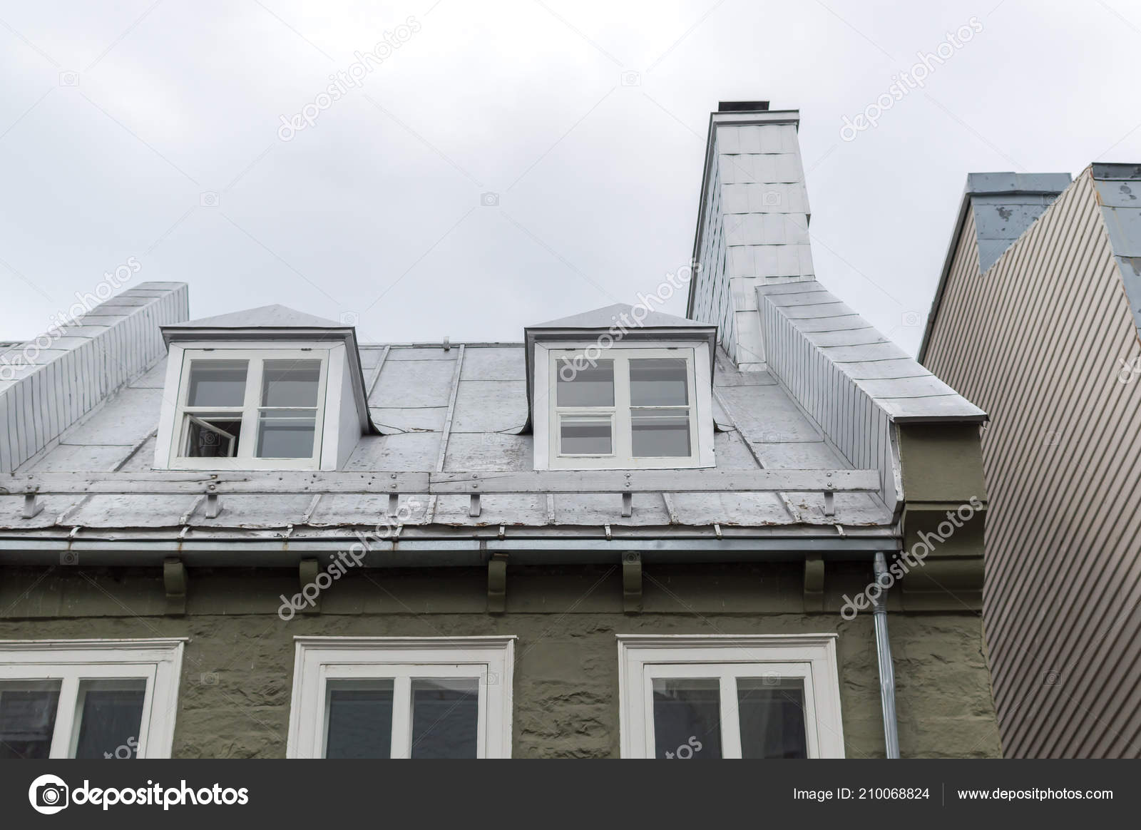 Old Historical Building Large Windows Montreal Downtown Canada Stock ...