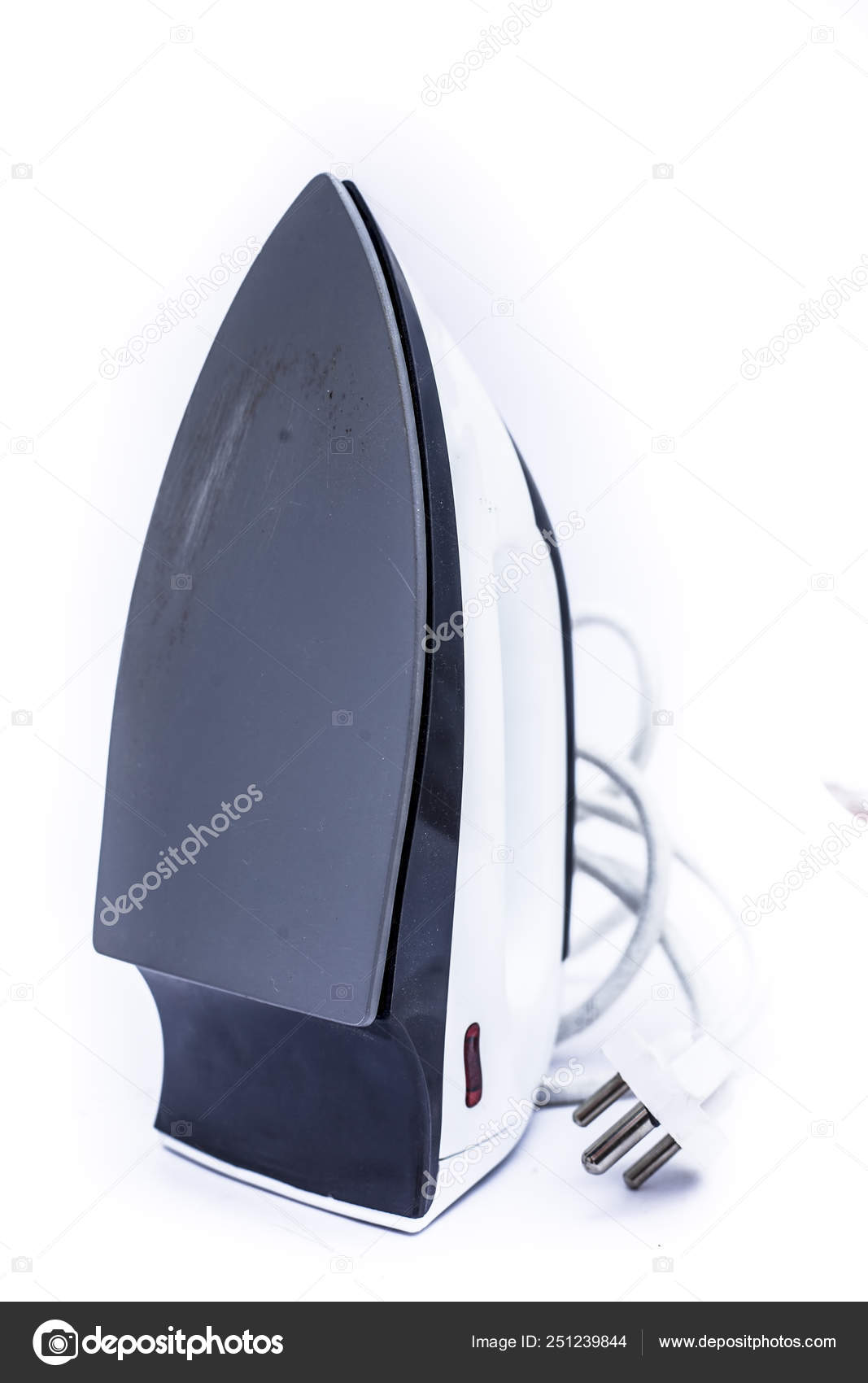 White Colored Iron Steam Iron Isolated White Black White — Stock Photo ...
