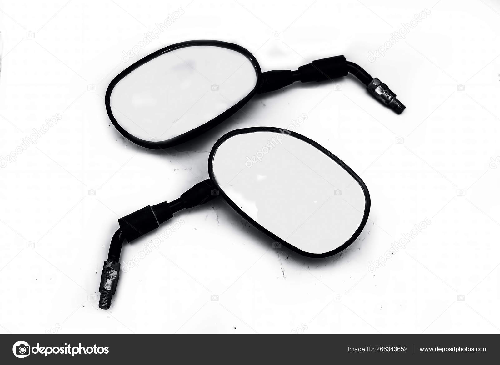 Close Two Side Mirror Bike Isolated White — Stock Photo © mirzamlk ...