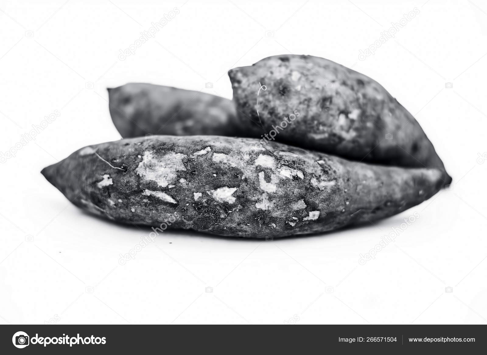 Close Raw Organic Sweet Potatoes Ipomoea Batatas Shakarkandi Isolated ...