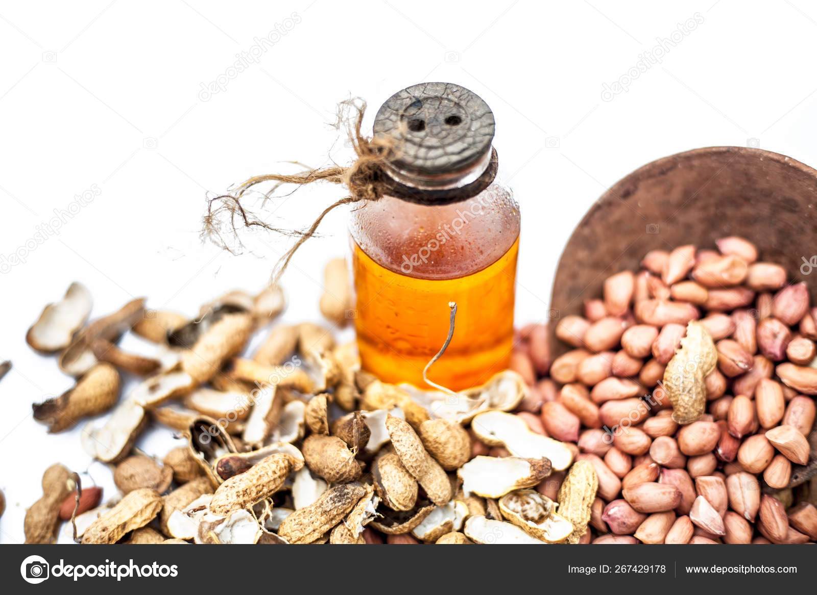 Close Raw Organic Peanuts Ground Nuts Isolated White Its Herbal — Stock ...