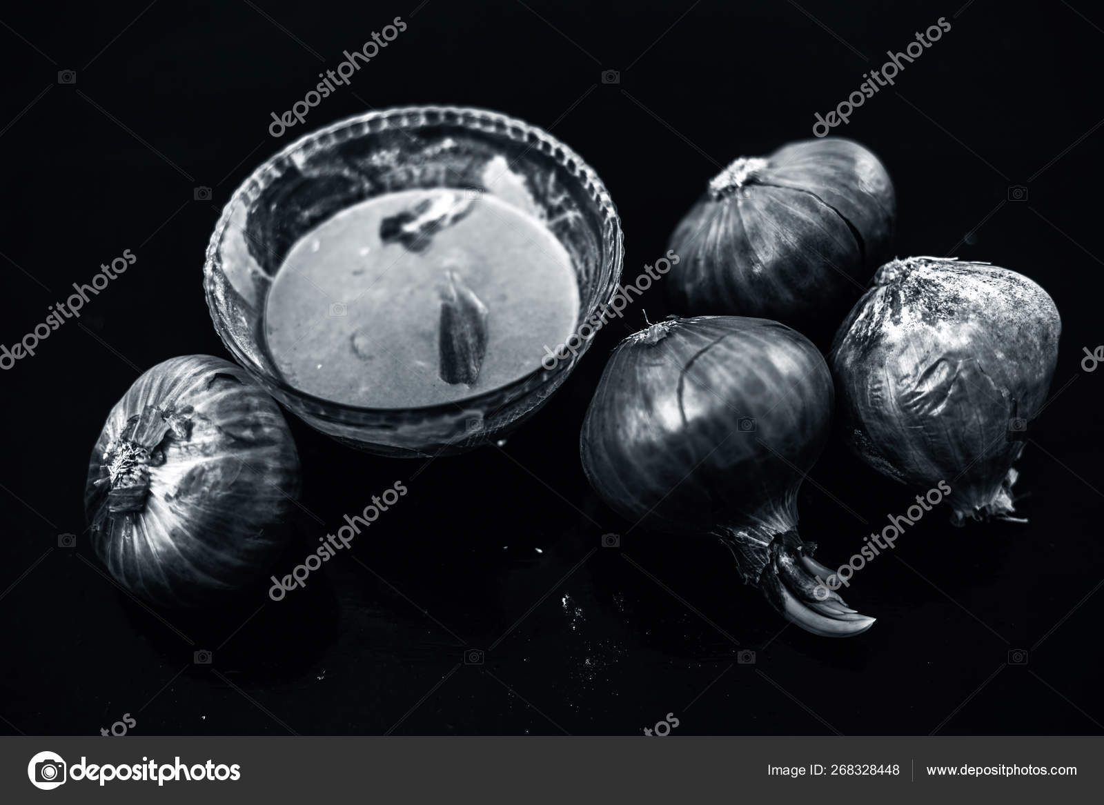 Close Glass Bowl Full Extracted Onion Pulp Raw Onions Pyaaj — Stock ...