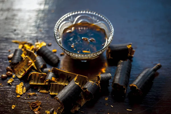 Extracted Water Garmalo Indian Shower Tree Glass Bowl Wodoen Surface ...