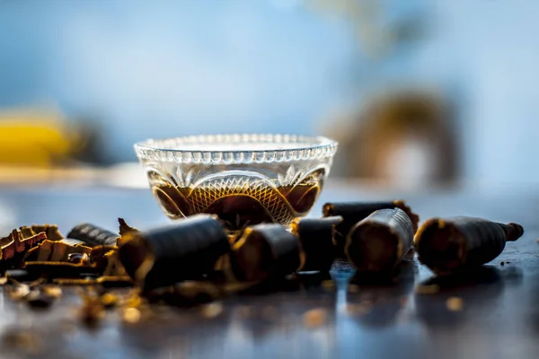 Extracted Water Garmalo Indian Shower Tree Glass Bowl Wodoen Surface ...