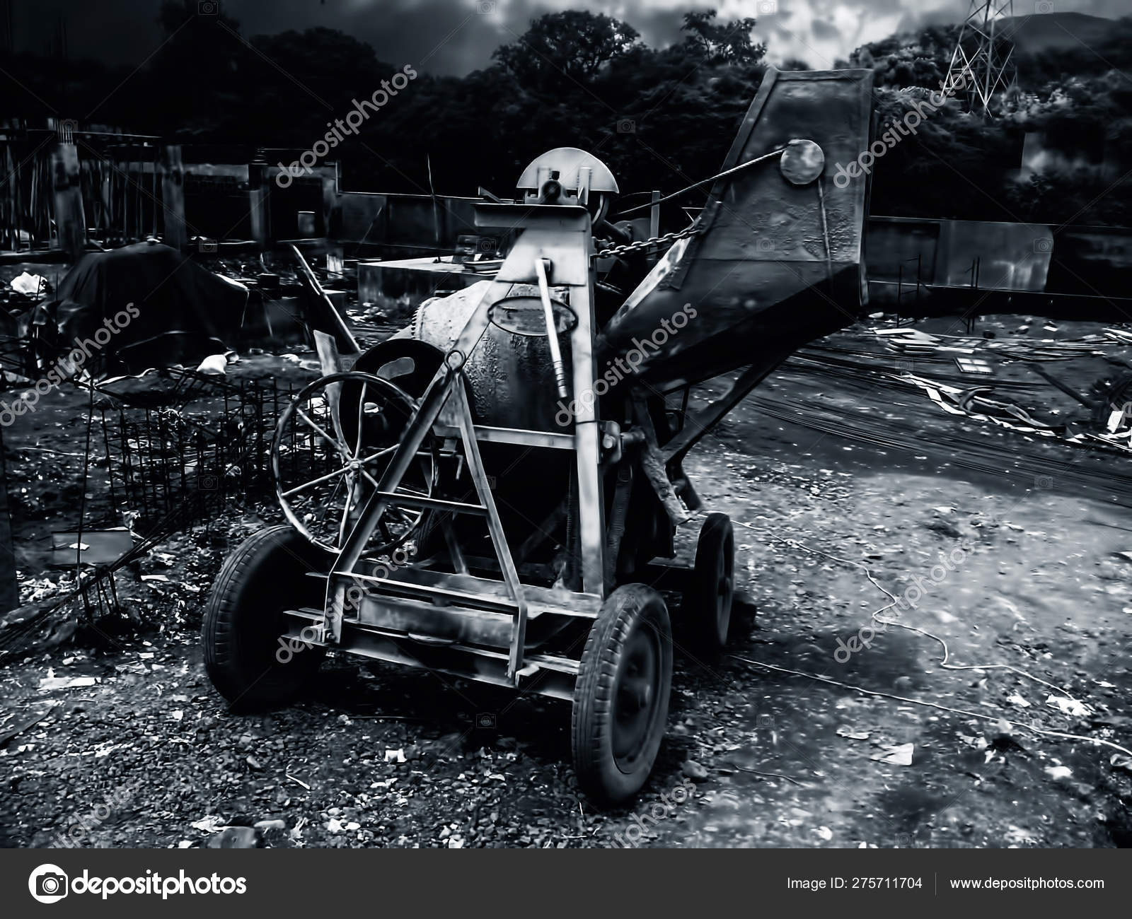 Cement rolling machine or cement roller truck or concrete mixer Stock ...