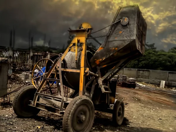 Cement rolling machine or cement roller truck or concrete mixer Stock ...