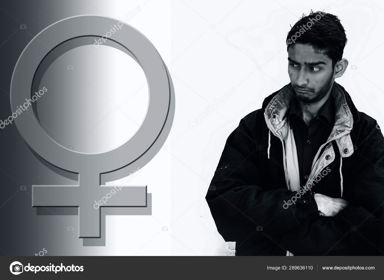 Close Young Tired Lazy Caucasian Male Isolated Gradient Some Chat ...