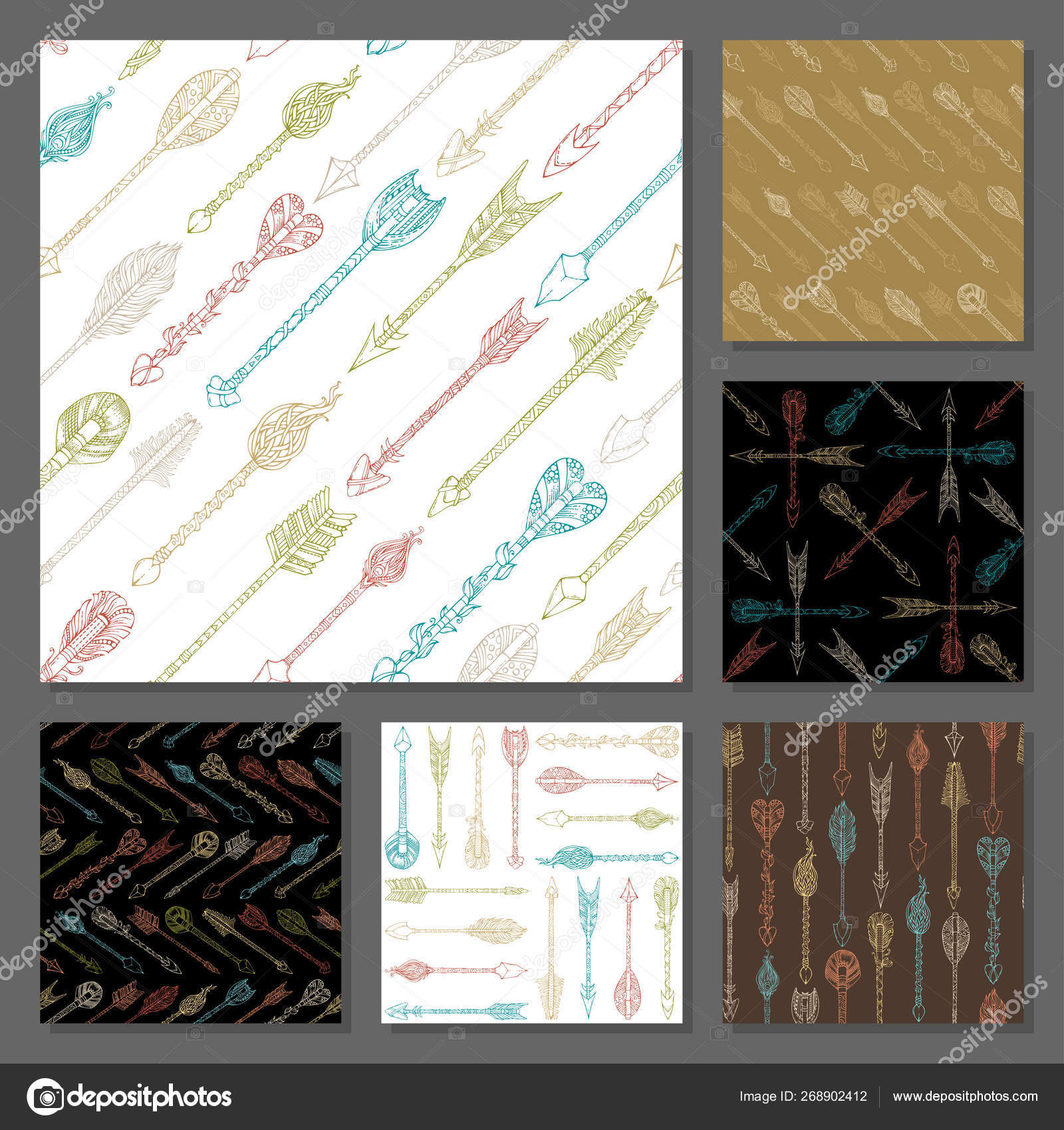 Vector set of seamless arrows patterns. Stock Vector Image by ©Maljuk ...