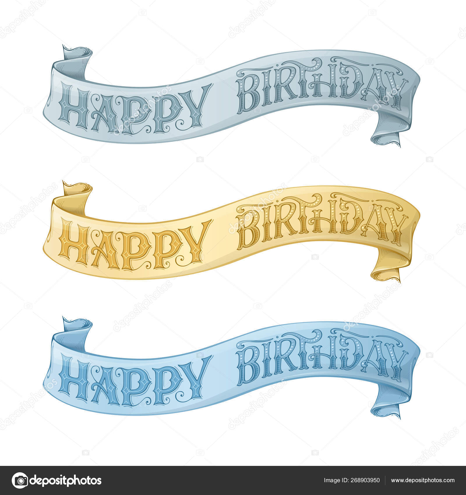 Vector Happy Birthday lettering. Stock Vector by ©Maljuk 268903950