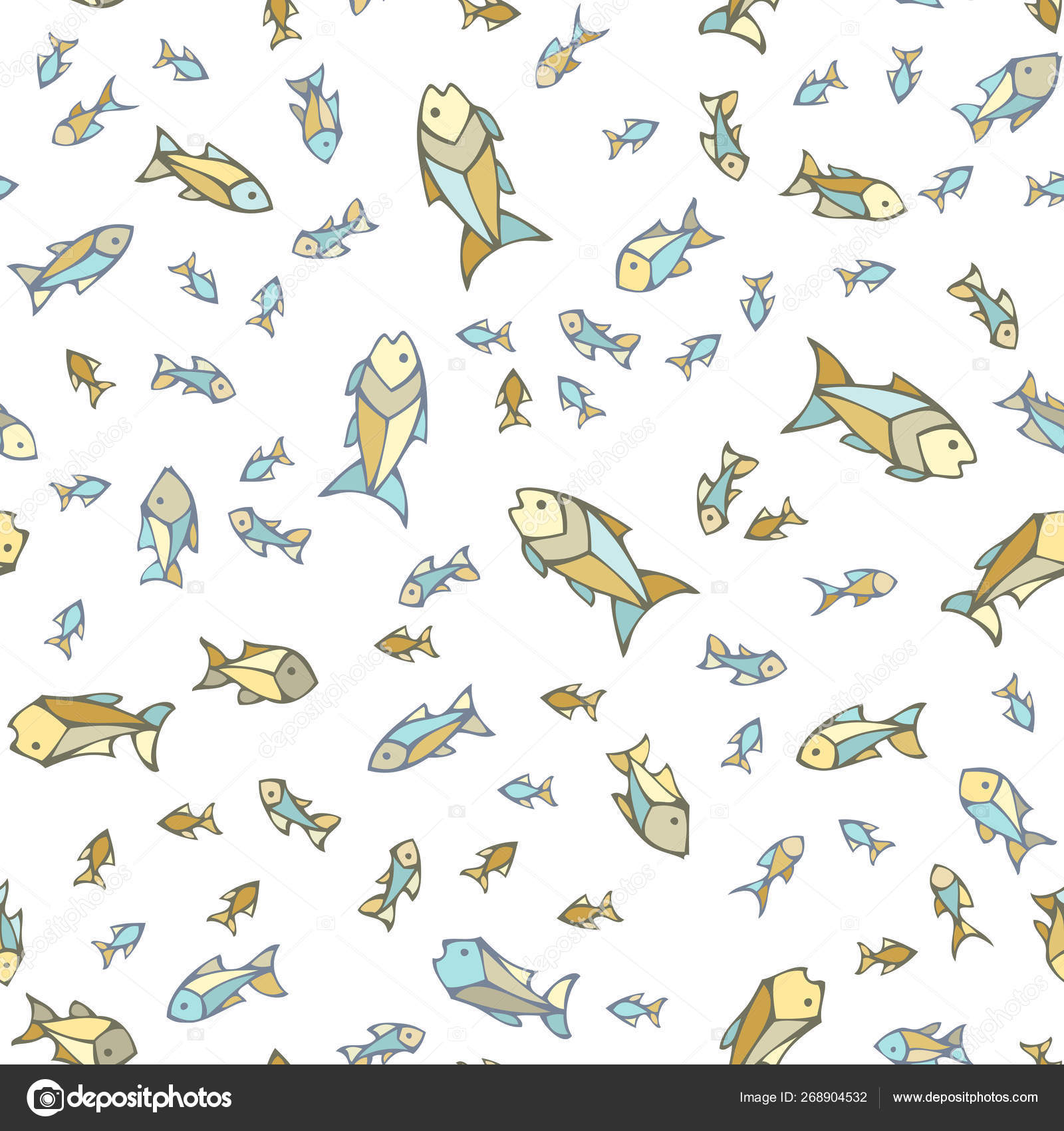 Vector seamless sardines pattern. Stock Vector Image by ©Maljuk #268904532