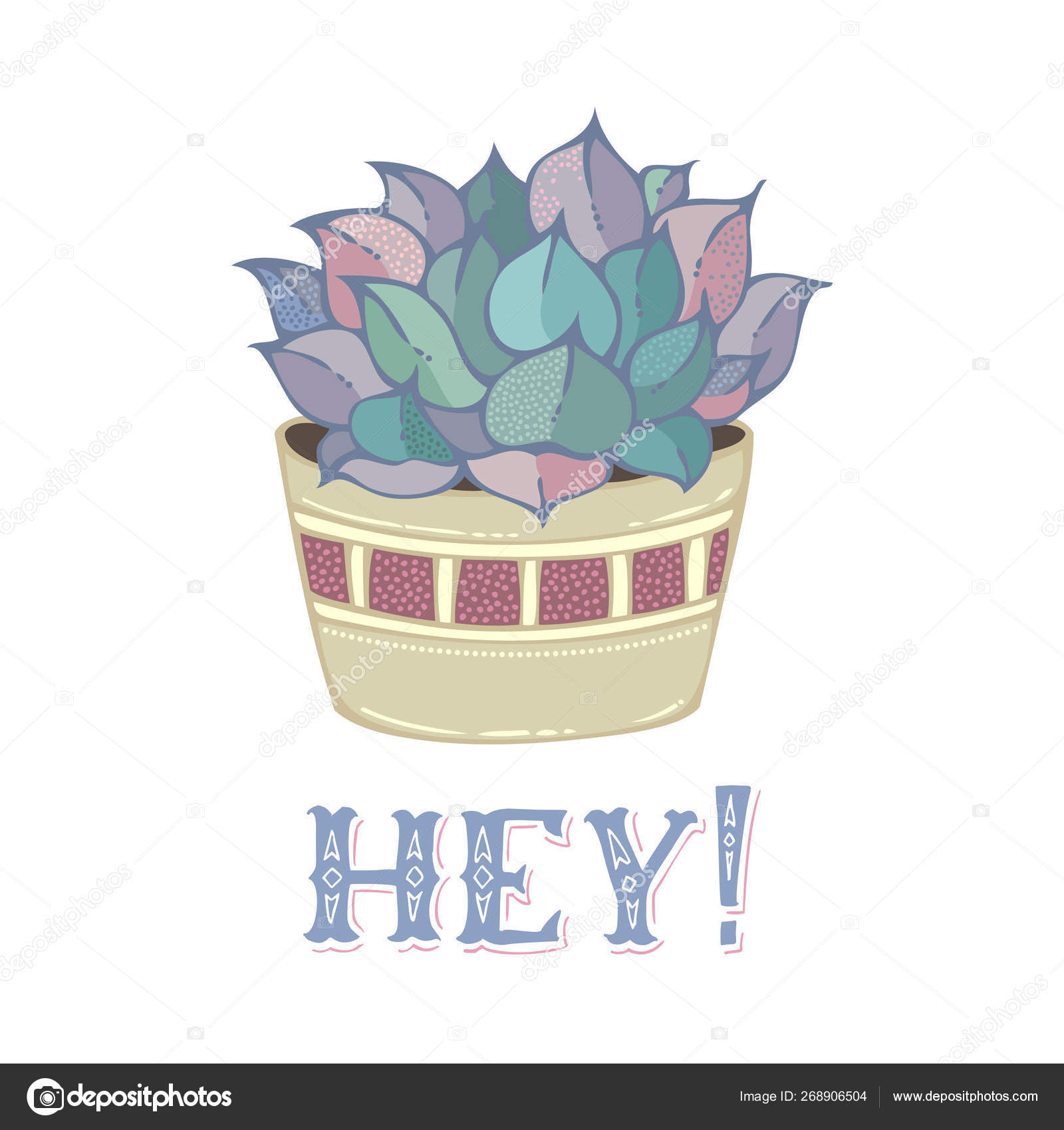 Hey! Vector card template. Stock Vector by ©Maljuk 268906504