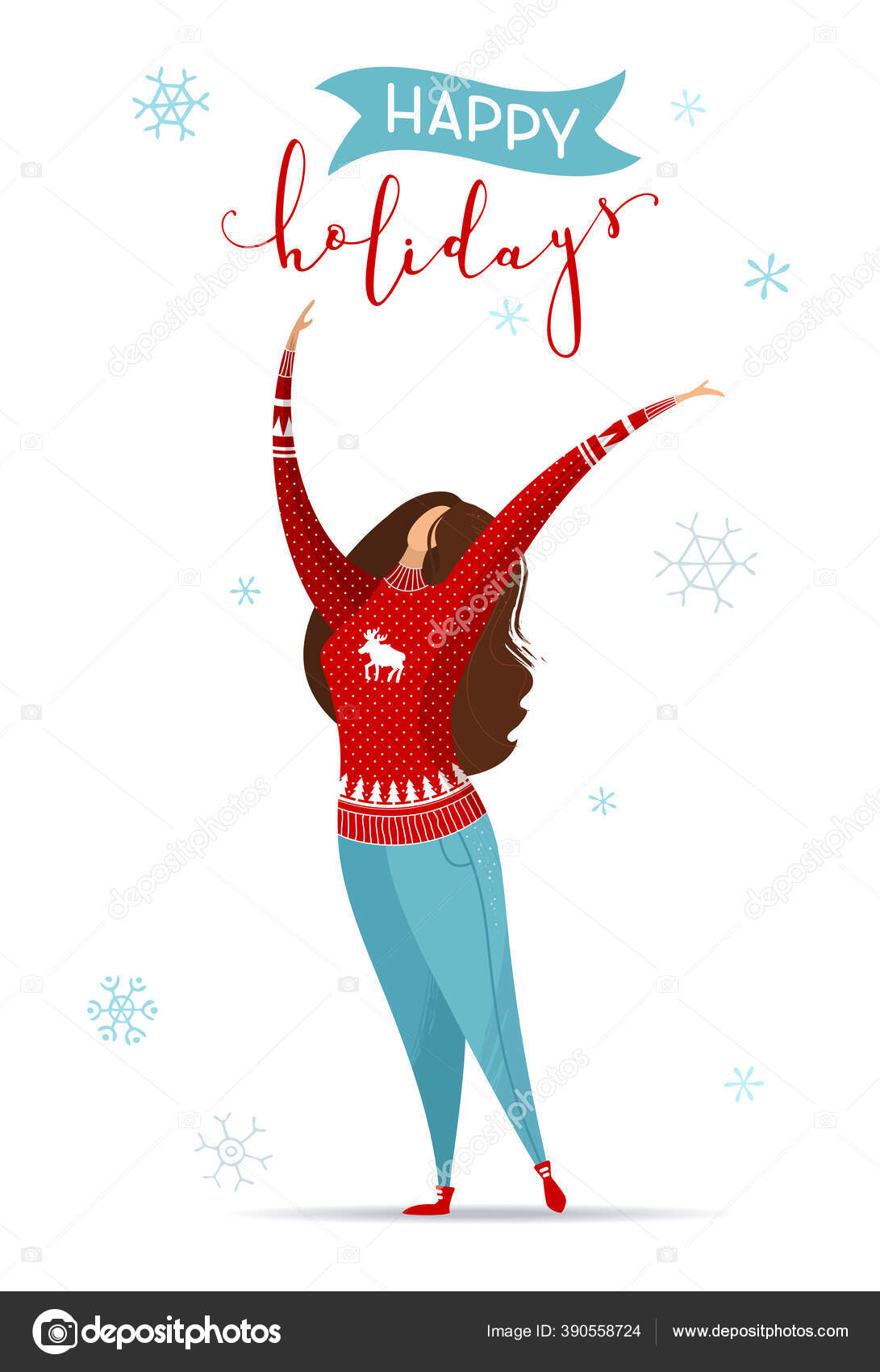 Felices Fiestas Letras Escritas Mano Plantilla Tarjeta Vectorial Vector ...