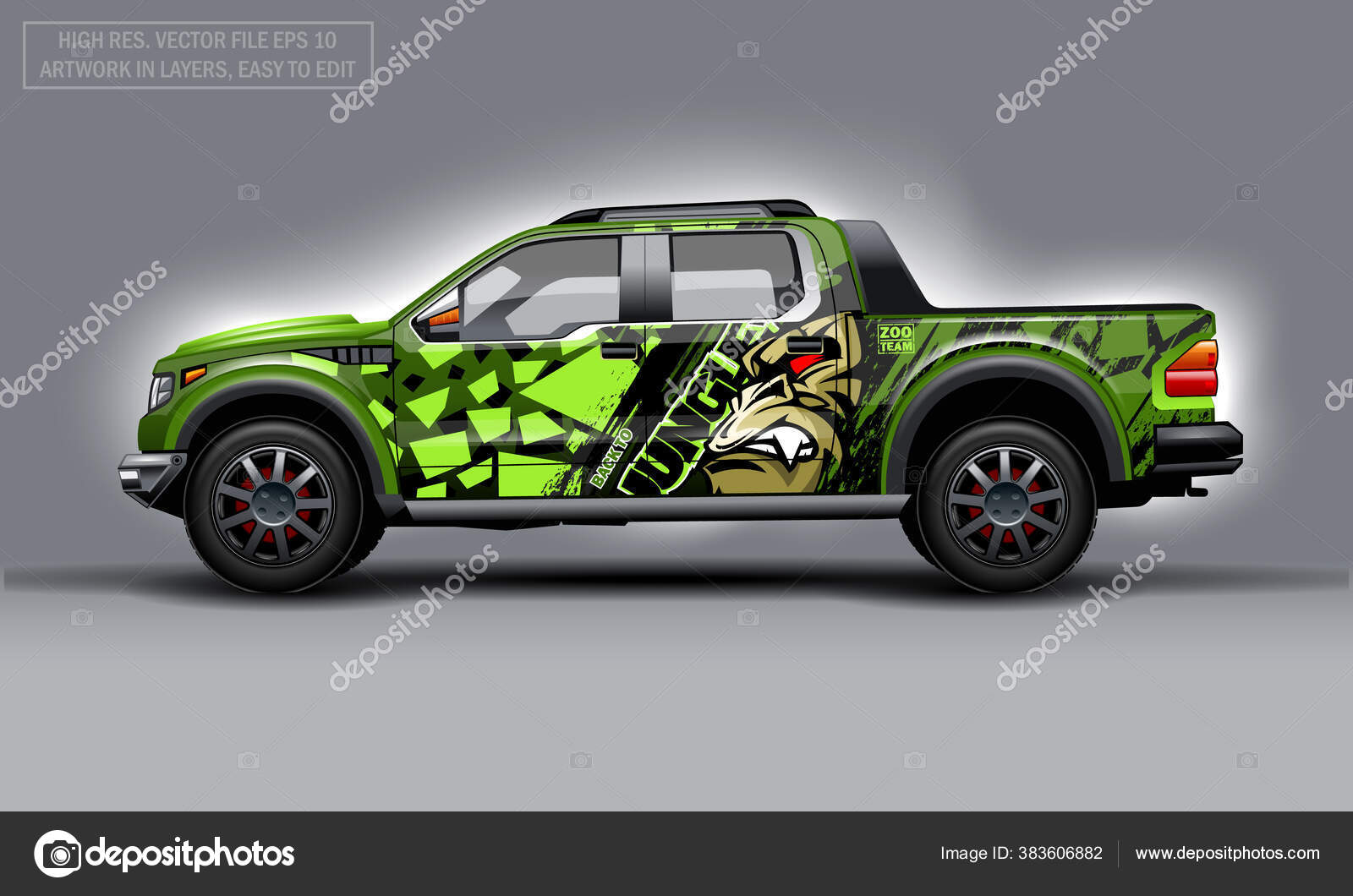 Editable Template Wrap Suv Evil Gorilla Decal Res Vector Graphics Stock ...