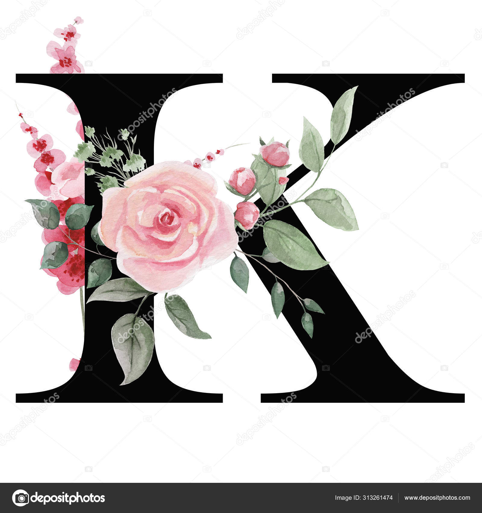 K Letter In Rose