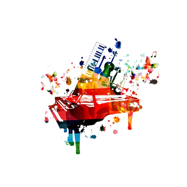 Colorful piano design with hummingbirds ⬇ Vector Image by © abstract412 ...