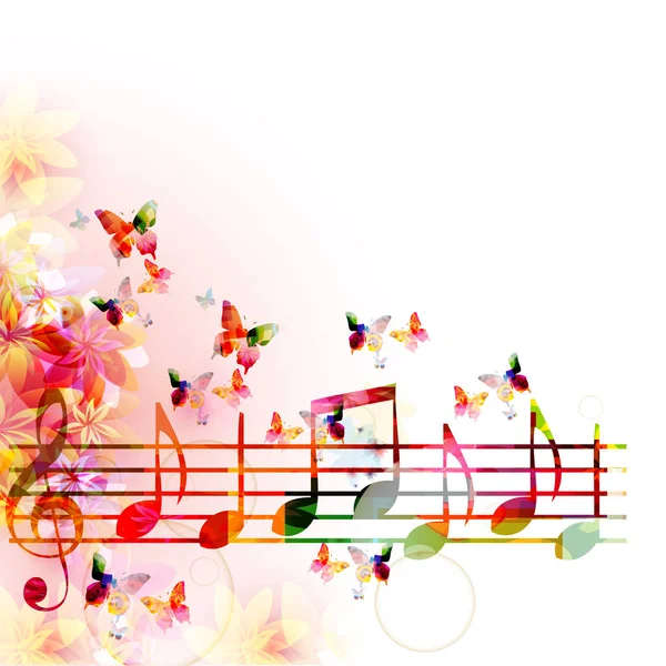 Music Background Colorful Clef Music Notes Vector Illustration Design ...