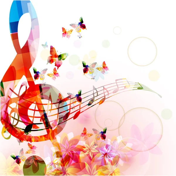 Music Background Colorful Clef Music Notes Vector Illustration Design ...