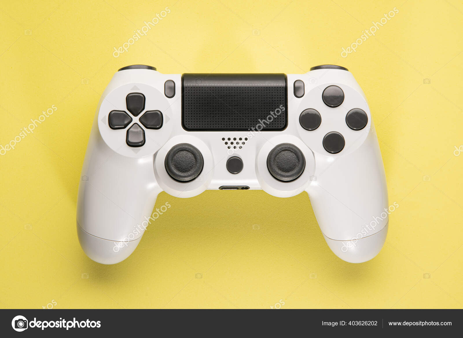 White Game Controller Yellow Background — Stock Photo © miglagoa79 ...