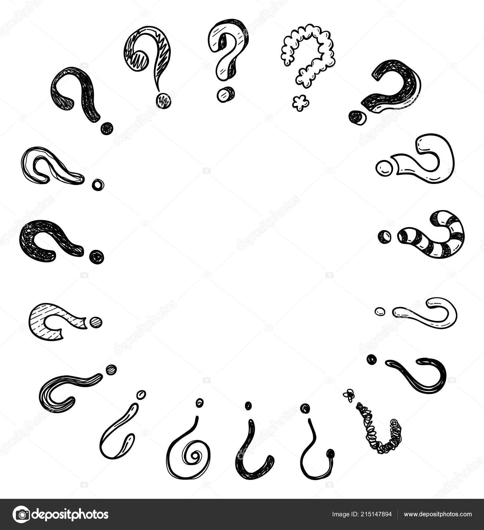 Square Frame Hand Drawn Doodle Questions Marks Vector Illustration Stock Vector by ©Teploleta ...