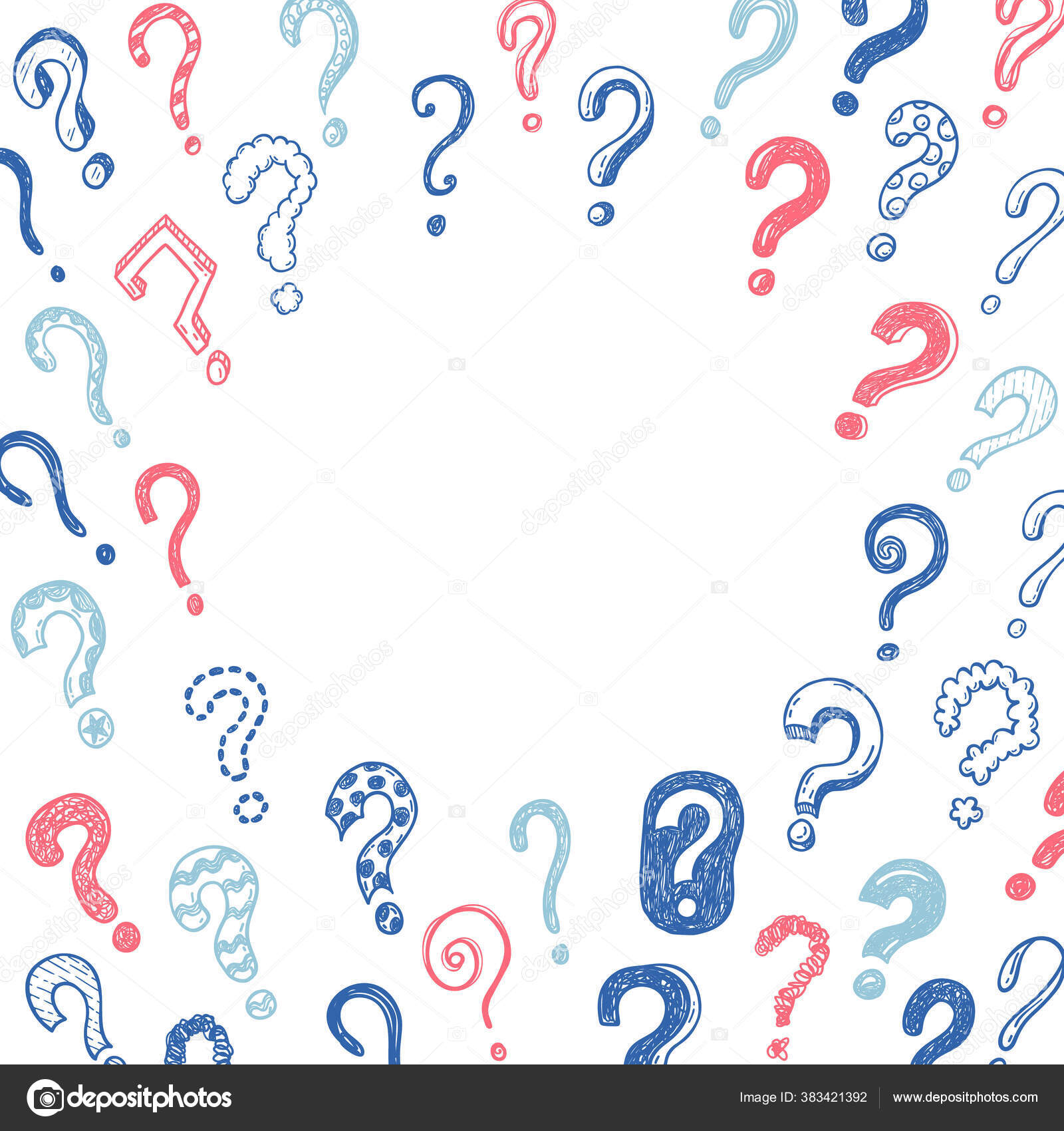 Doodle Funny Question Marks Hand Drawn Illustration Stock Vector by ©Teploleta 383421392