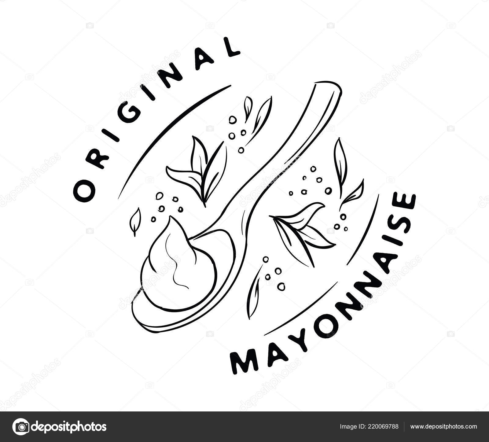 Mayonnaise Typography Logo Design Usable Sauce Cream Products — Stock ...
