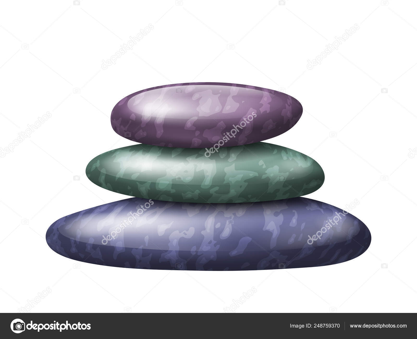 Zen Spa Stones Stack Illustration White Background Stock Vector Image ...
