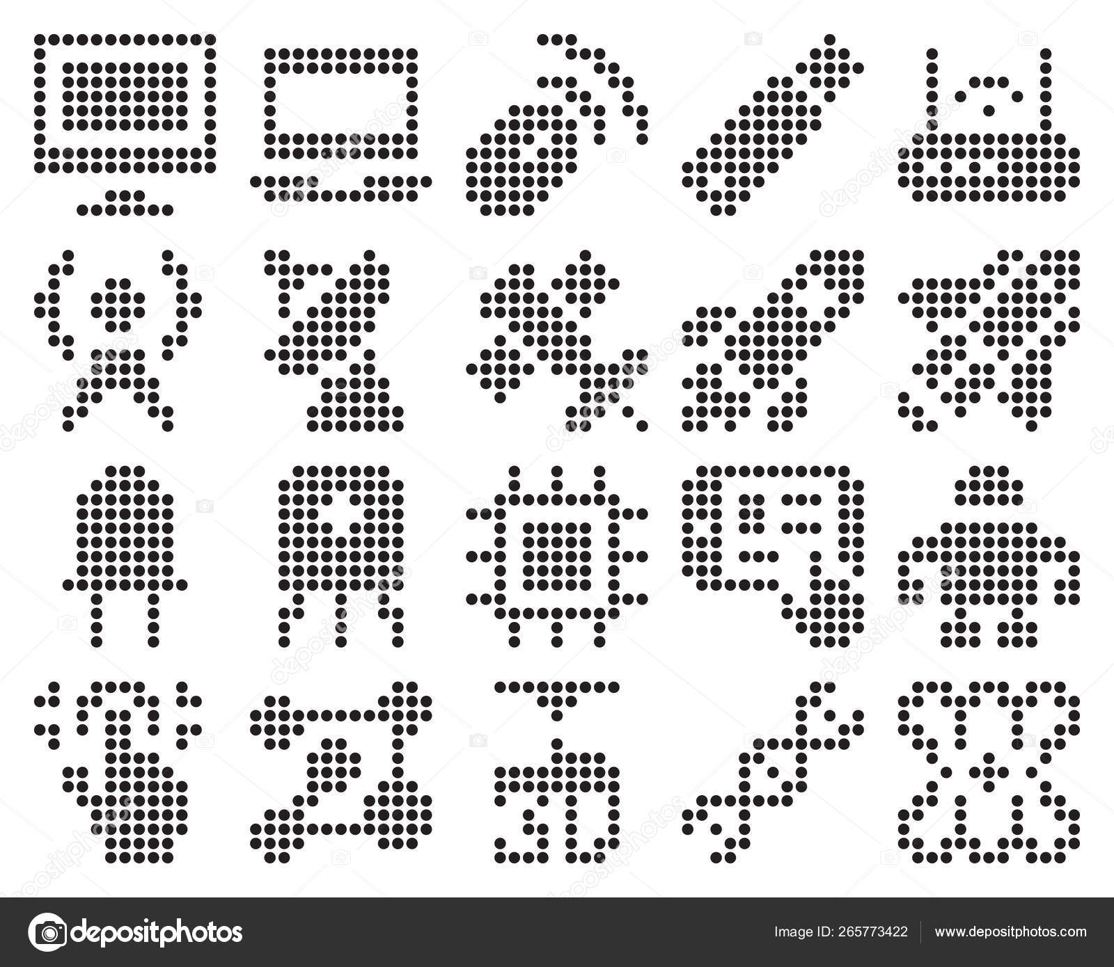 Collection Dotted Icons High Technology Stock Vector Image by ©vectol ...