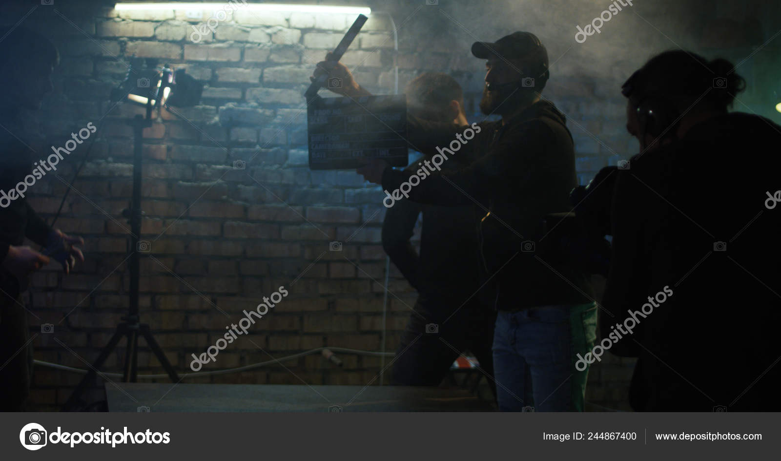 Young male actors doing a fight scene — Stock Photo © EvgeniyShkolenko ...