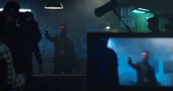 Young movie actors doing fight scene in a movie - Stock Image - Everypixel