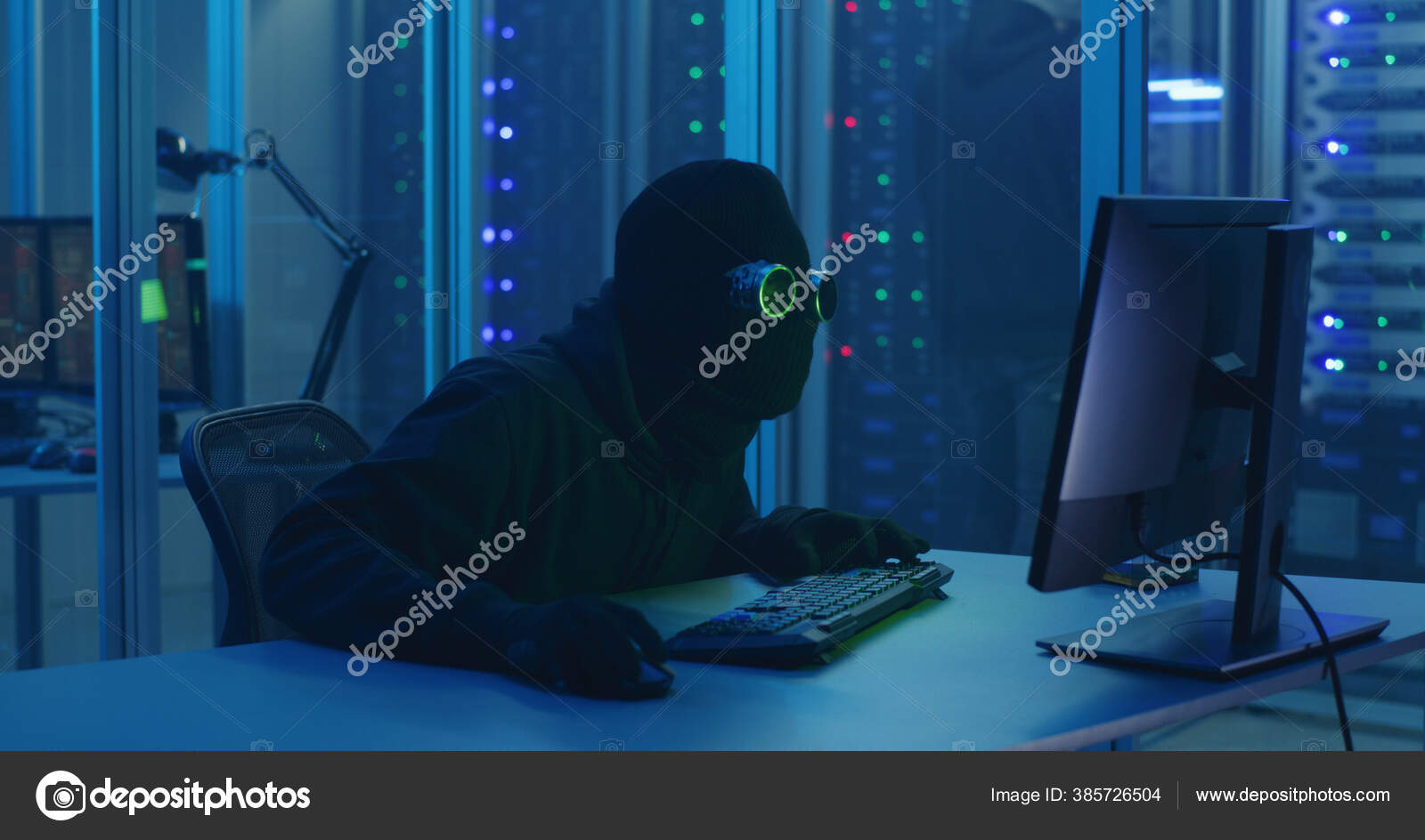 Hackers breaking into a data center Stock Illustration by ...