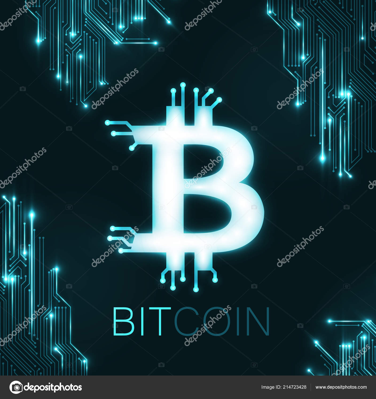 Bitcoin neon glowing logo. Vector eps10 isolated illustration. Stock Vector by ©awesomedwarf ...