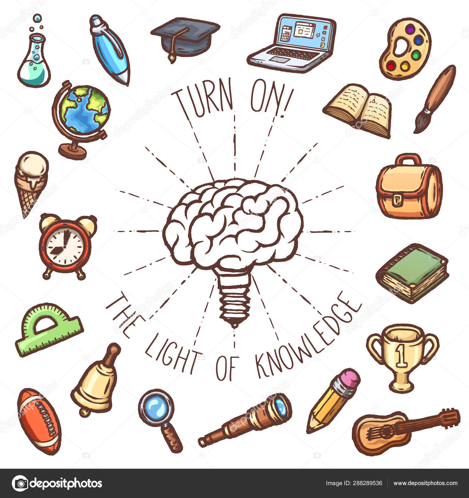 Hand drawn colorful school cartoons vector eps10. Stock Vector Image by ...