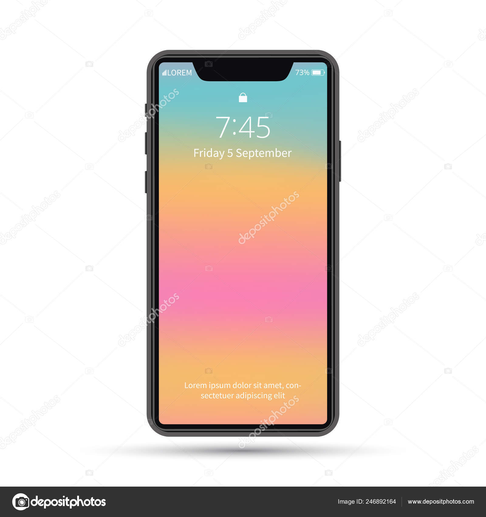 Cell Phone Template Flow Raibow Stock Vector by ©baranovskaya 246892164