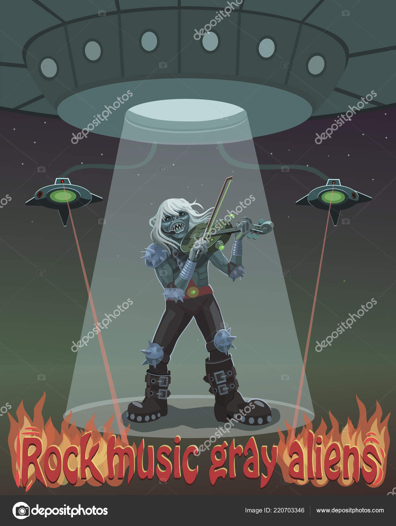 Alien Rock Musician Plays Violin Alien Rock Musician Playing Violin ...
