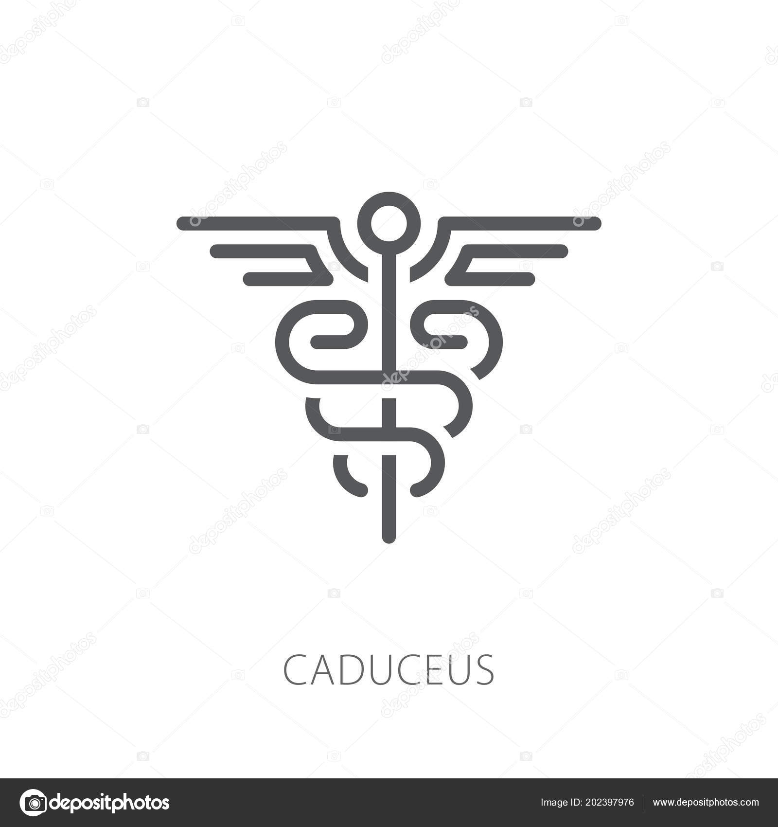 Caduceus Icon Vector Illustration Thin Line Modern Style Stock Vector ...
