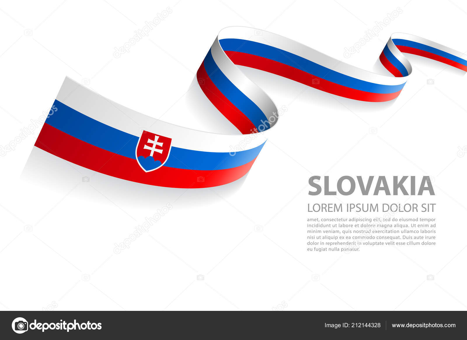 Vector Illustration Banner Slovakia Flag Colors Perspective View Stock ...