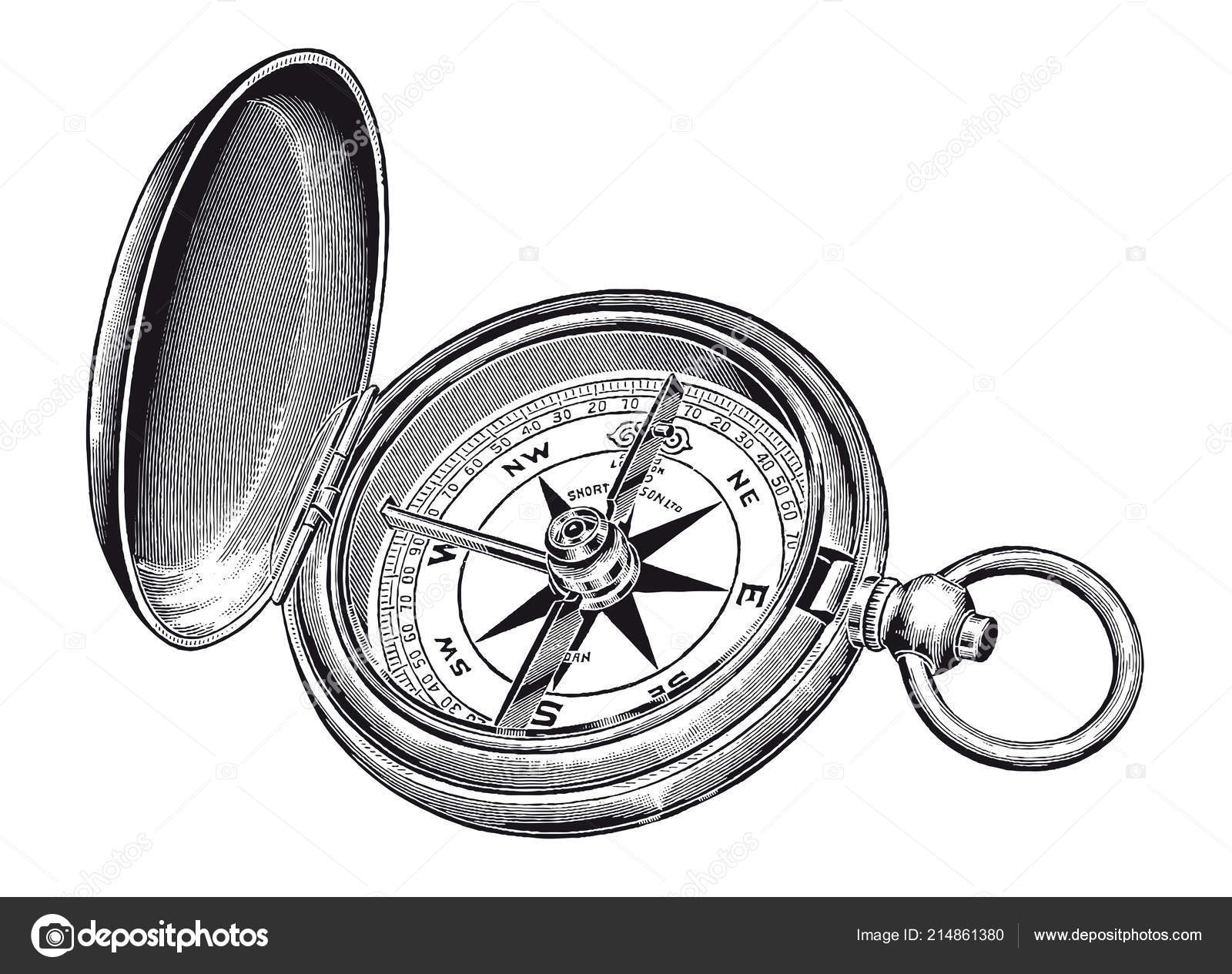 Old Compass Illustration