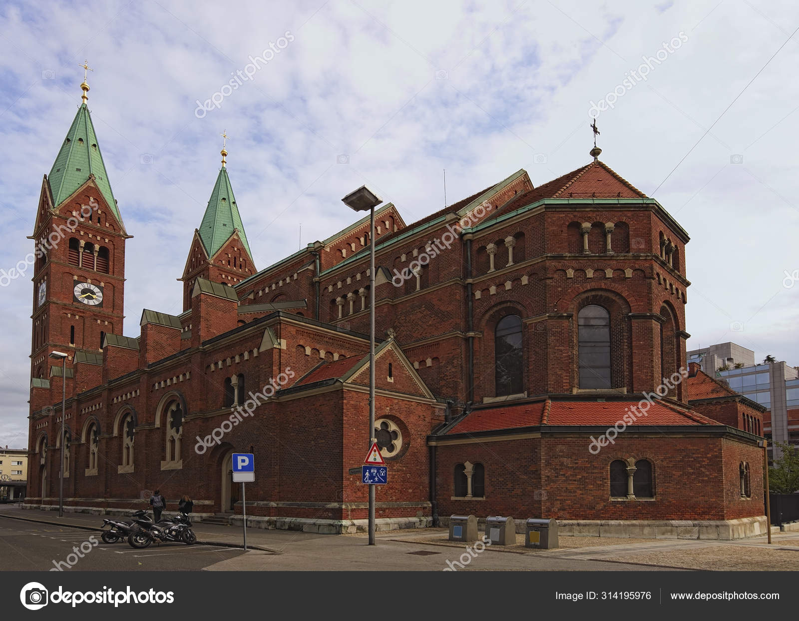 Stunning view of medieval Basilica of Our Mother of Mercy is "reddish ...