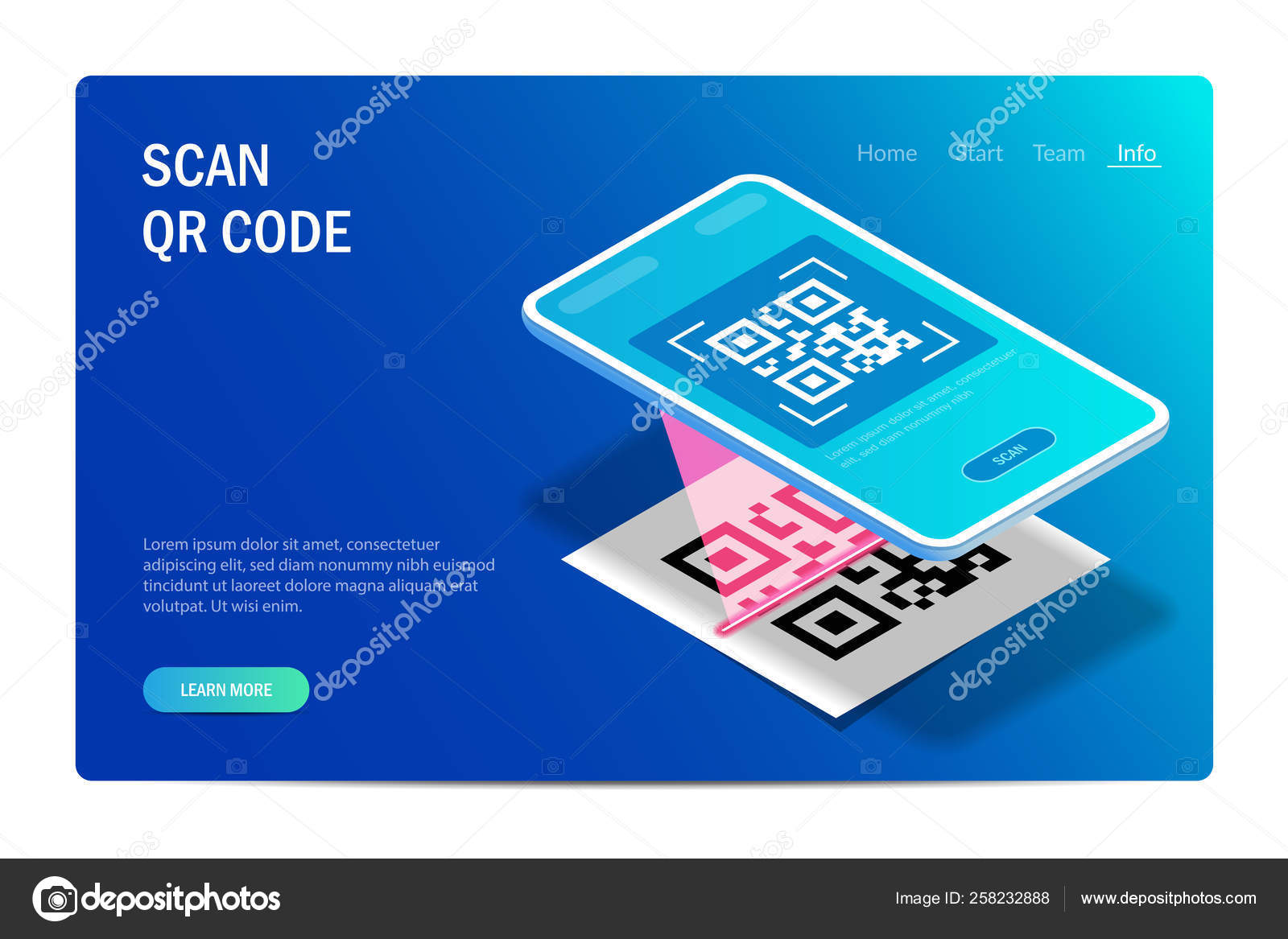 Qr Verification Concept Mobile Phone With A Scanner Reads The Qr Code Machine Readable Barcode