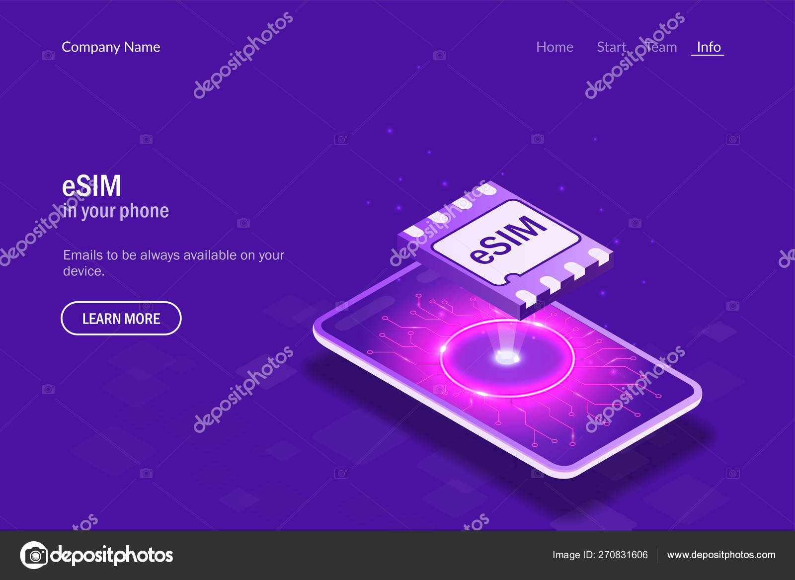 ESIM card chip sign. Embedded SIM concept. New mobile communication ...