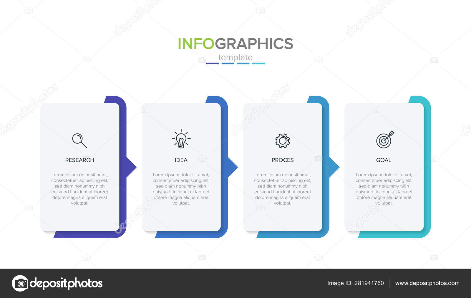 Vector infographic label template with icons. 4 options or steps ...