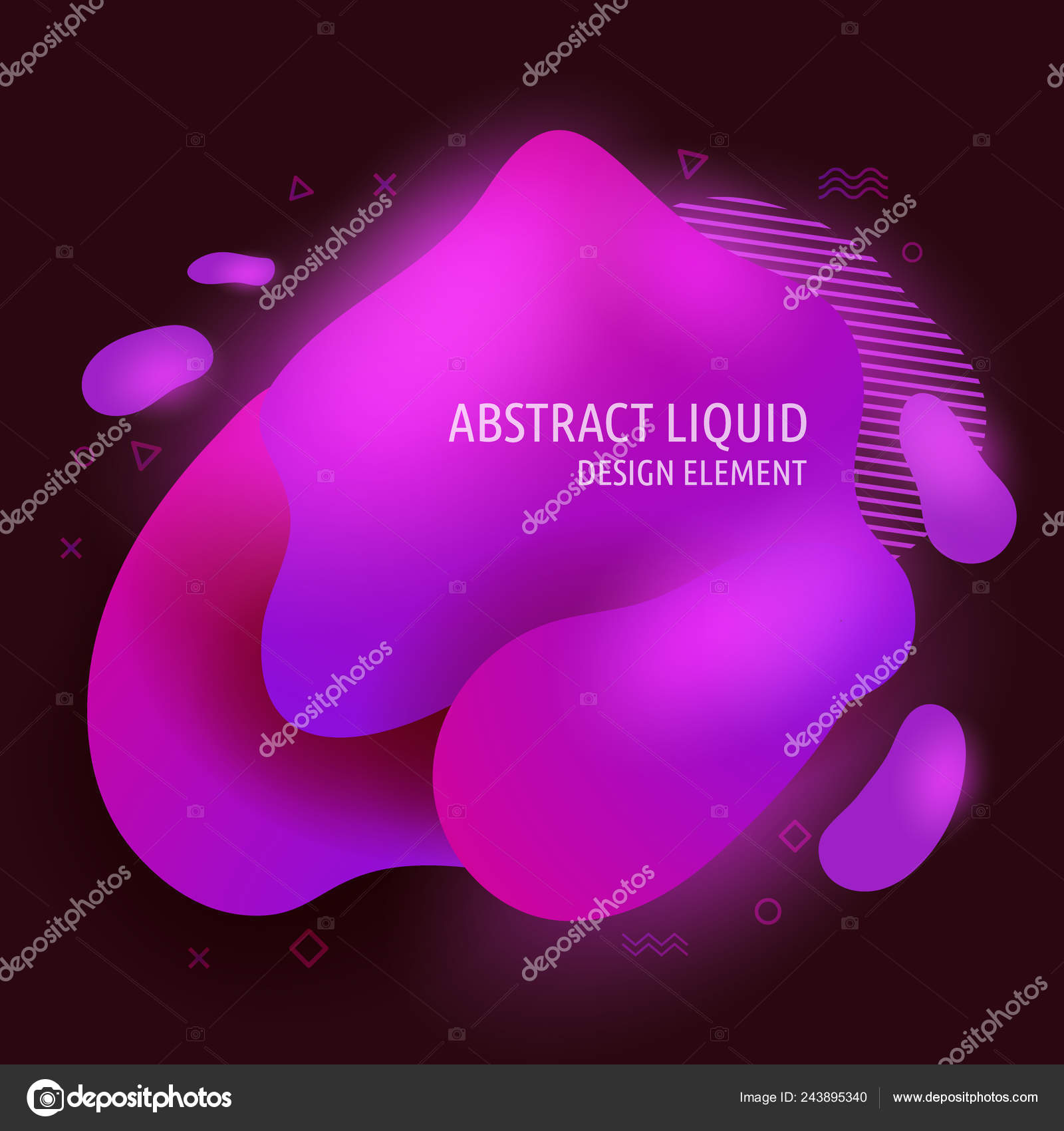 Abstract Modern Flowing Liquid Shapes Design Elements Dynamical Bright ...