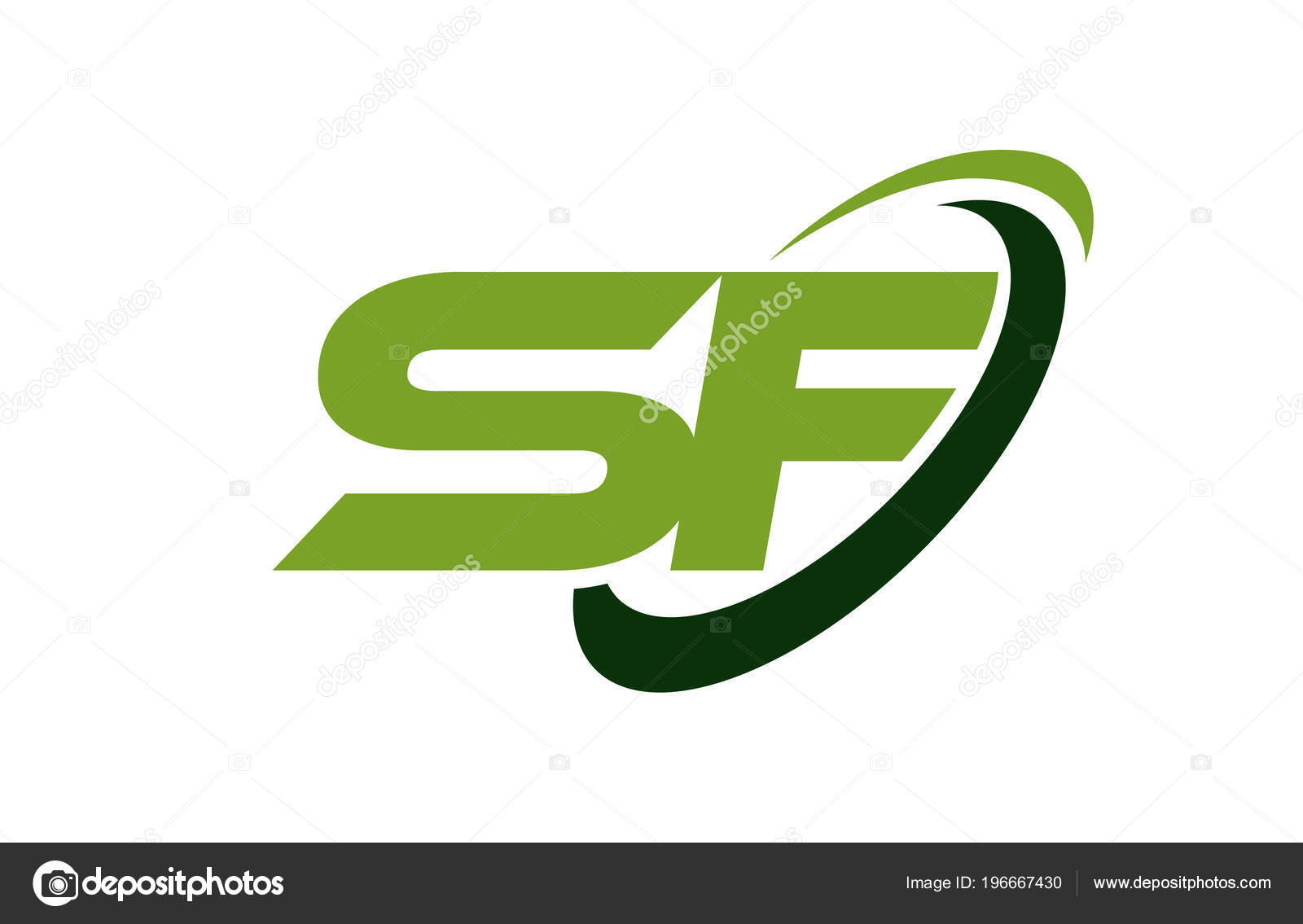 Logo Swoosh Ellipse Green Letter Vector Concept Stock Vector by ...