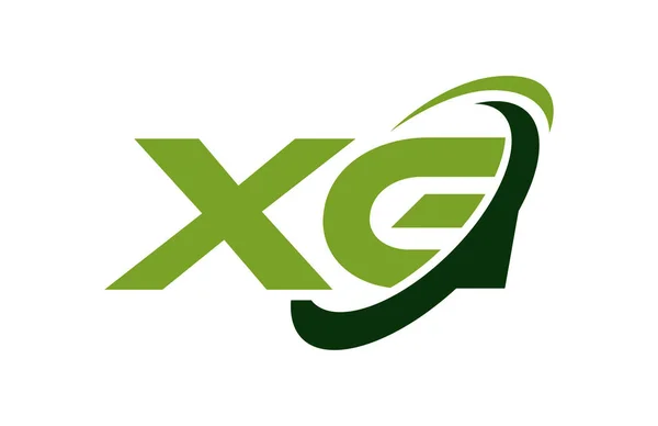 Logo Swoosh Ellipse Green Letter Vector Concept Stock Vector Image by ...