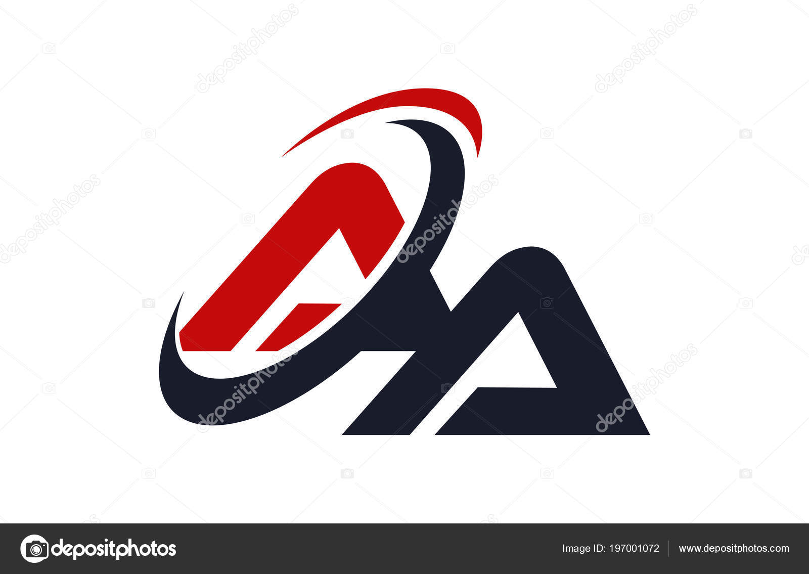Logo Swoosh Global Red Letter Vector Concept Stock Vector by ...