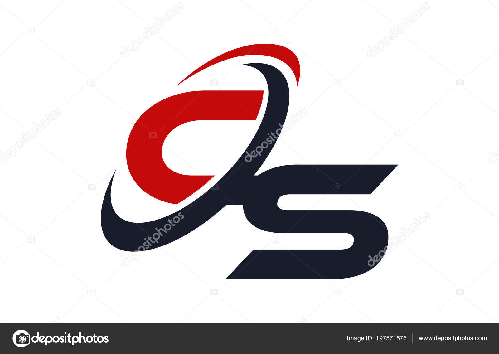 Logo Swoosh Global Red Letter Vector Concept Stock Vector Image by ...